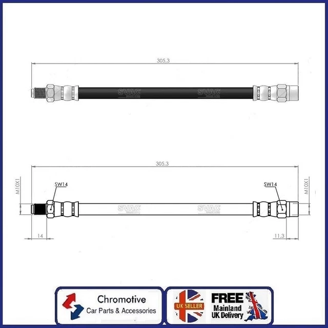 MERCEDES W201 W202 W124 W126 W140 R129 Rear Brake Hose 0004283535 ...