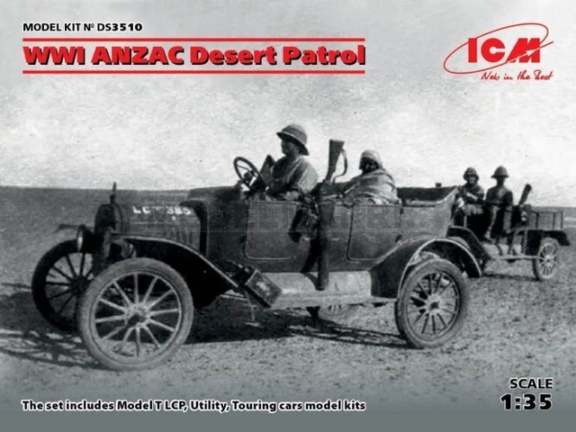 ICM DS3510 1/35 WWI Anzac Desert Patrol (Modell T Lcp, Utility, Touring ...