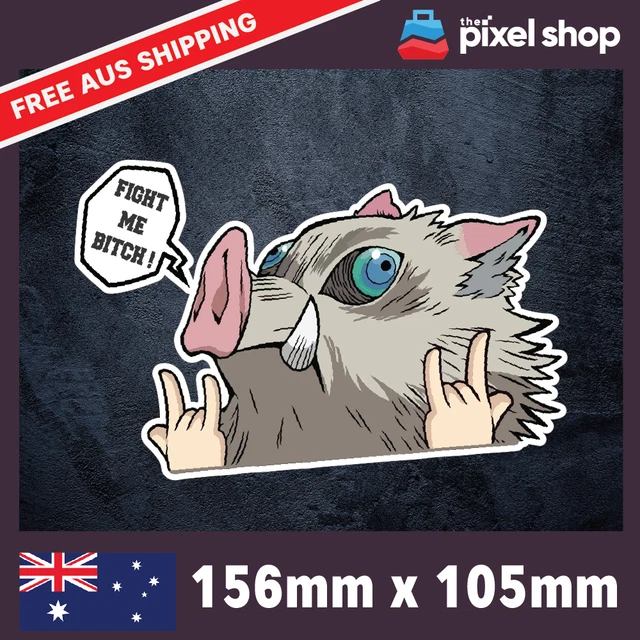 INOSUKE HASHIBARA PEEKING Sticker 156mm Decal Demon Slayer Funny Drift ...