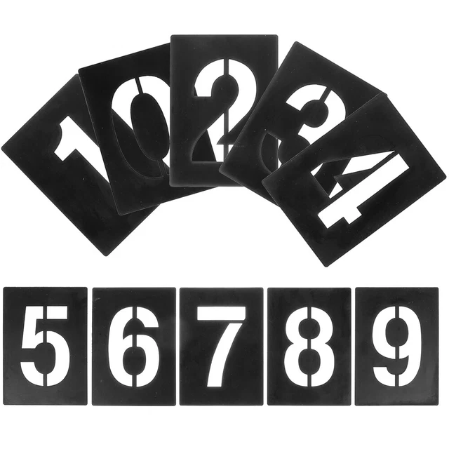 DIGITAL TEMPLATE PVC0-9 Number Stencils Kit Numbers for Spray Paint £10 ...