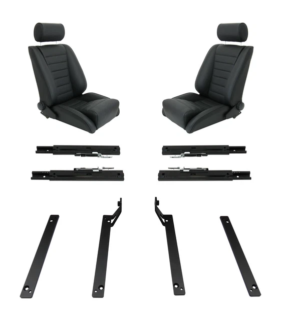 AUTOSITZ LEMANS ECHTLEDER schwarz Komplettset für Porsche 911 G-Modell ...