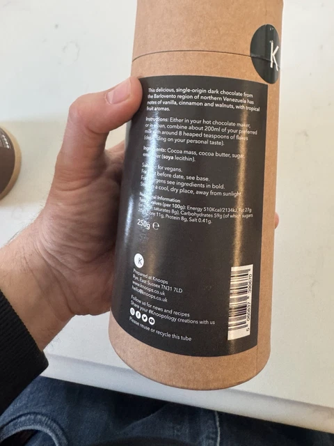 KNOOPS - 60% Dark hot chocolate flakes Venezuela -New But Short Date ...