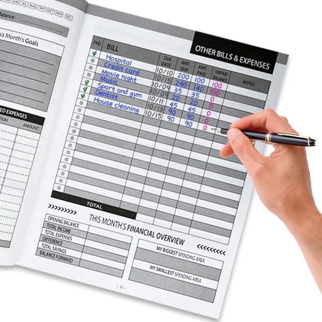 EFFICIENT BILL TRACKER Notebook 48 Months Expenditure Records Personal ...