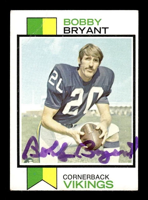 BOBBY BRYANT SIGNÉ 1973 Topps Football #298 Minnesota Vikings Sur Carte ...