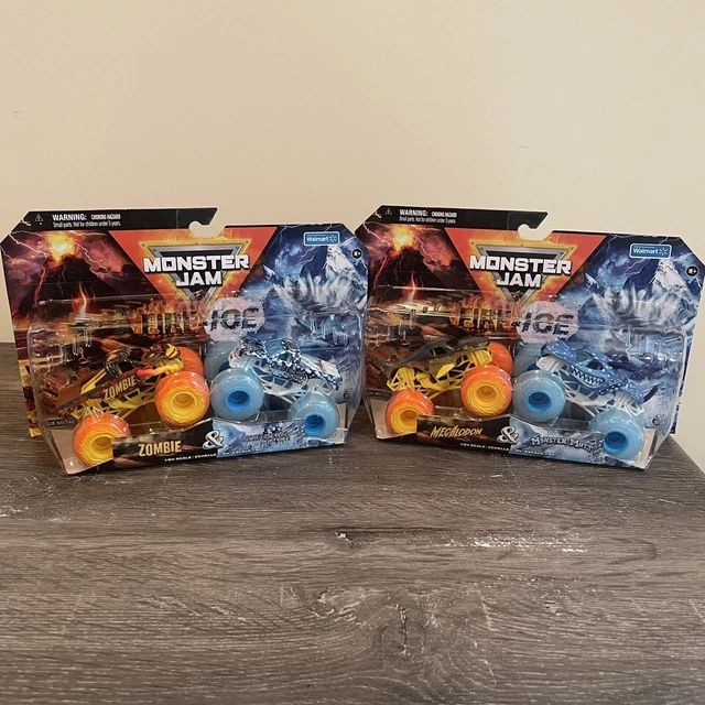 MONSTER JAM FIRE and Ice Megalodon & Monster Mutt Zombie & Northern ...