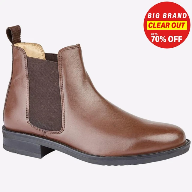ROAMERS PALERMO MENS Classic Fashion Slip On Leather Chelsea Boots ...