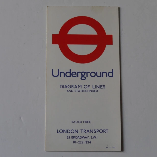 LONDON TRANSPORT UNDERGROUND Tube Map Diagram of Lines 1972 Ref 173 ...
