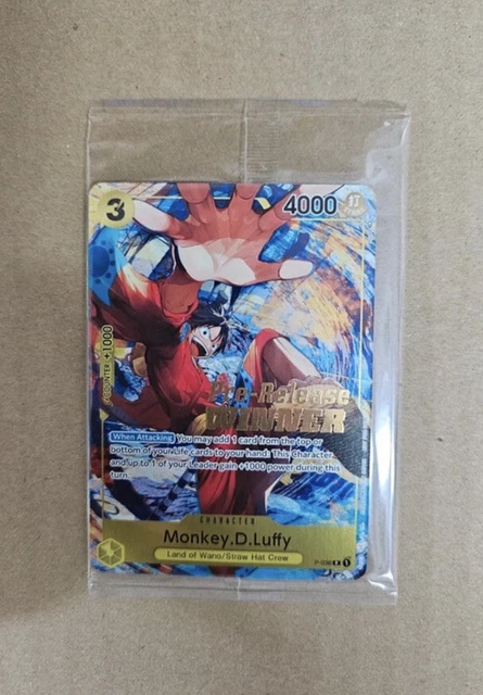 ONE PIECE TCG Monkey .D. Luffy Pre-Release Winner Promo P-036 English Sealed EUR 99,99 - PicClick FR