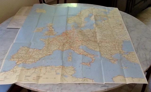 EUROPE GRANDES ROUTES Long-Distance Roads Map by Kummerly + Frey 1976 ...