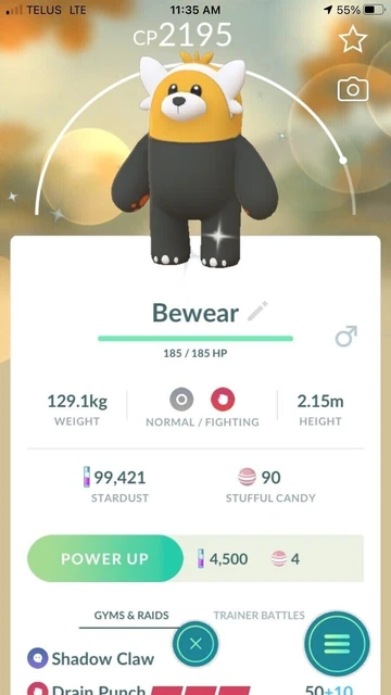 POKÉMON GO-SHINY BEWARE 3moveset- Best for ULTRA LEAGUE 2500 PVP-T r a ...