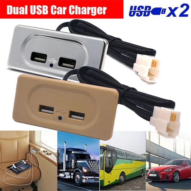 12V DOUBLE USB Socket Dual Charger Camper Van Motorhome Caravan ...