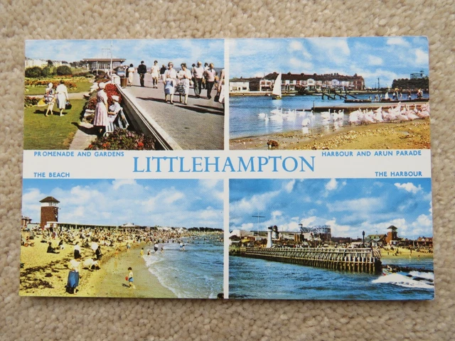 VINTAGE C1960S LITTLEHAMPTON Multi View Real Photo Postcard £1.60 ...
