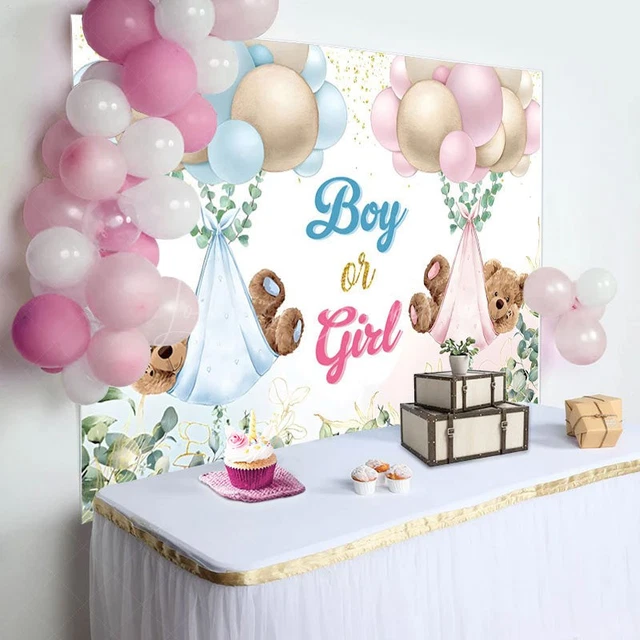 LOFARIS TEDDY BALLOONS Gender Reveal Baby Shower Backdrop $36.09 ...