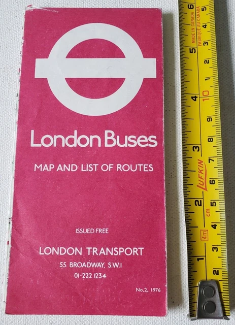 VINTAGE 1976 LONDON BUSES Transport Schedule Map and List of Routes $6. ...