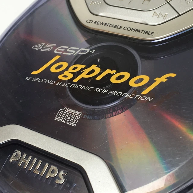 WORKS! VINTAGE PHILIPS JOGPROOF Retro Personal Portable CD Player 45 ...