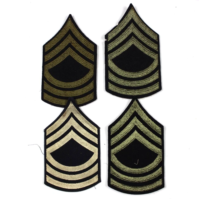 WWII US ARMY Master Sergeant M/Sgt Sleeve Rank Insignia Patches Embroidered Lot £28.22 - PicClick UK