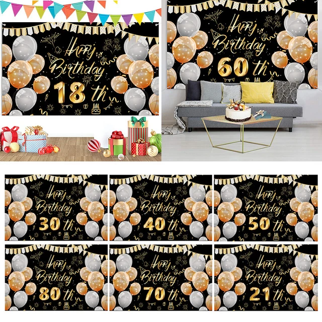 HAPPY BIRTHDAY BACKDROP Banners Background Cloth Photo Props Party ...