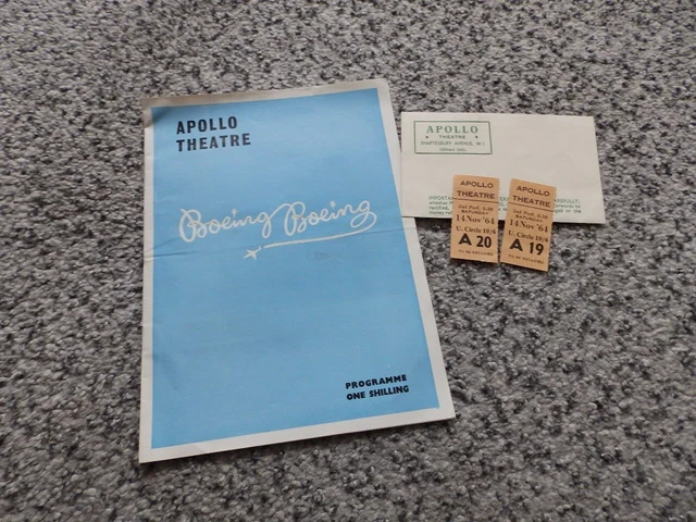 APOLLO THEATRE BOEING Boeing programme & ticket stubs Leslie Phillips £ ...