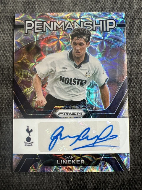 AUTOGRAFO GARY LINEKER Auto Penmanship Prizm Choice Tottenham Legend ...