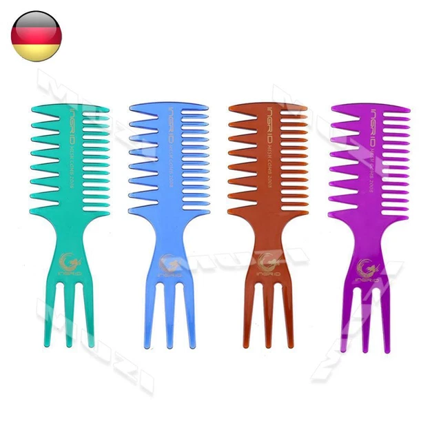 FISH BONE SHAPE Dyeing Cutting Combs Double Side Teeth Hair Coloring ...