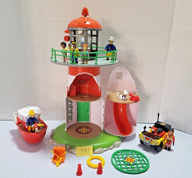 FIREMAN SAM LIGHTHOUSE Playset Lights Sounds + Quad Titan Figures ...