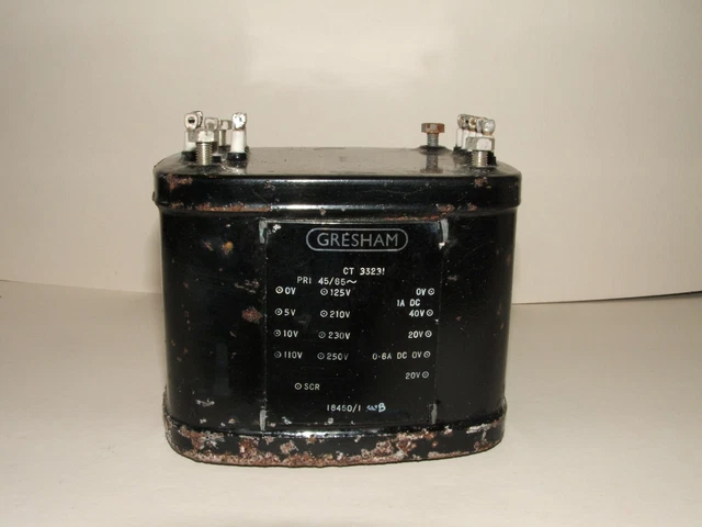 GRESHAM TRANSFORMER OIL Filled 0-250V ,0-40v 1A DC, 20-0-20 0.6A DC, Ex Racal ? £15.00 - PicClick UK