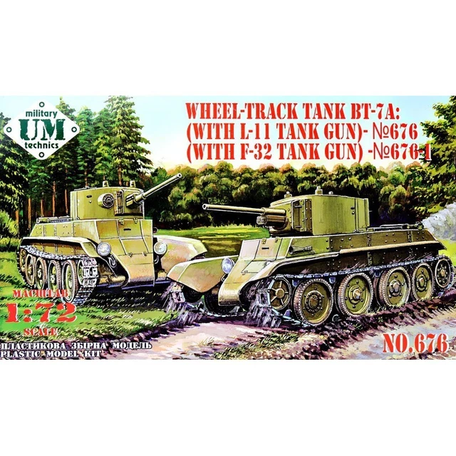 UMT 676 PLASTIK Modellbausatz 1:72 Panzer "BT-7A" mit L-11 ...
