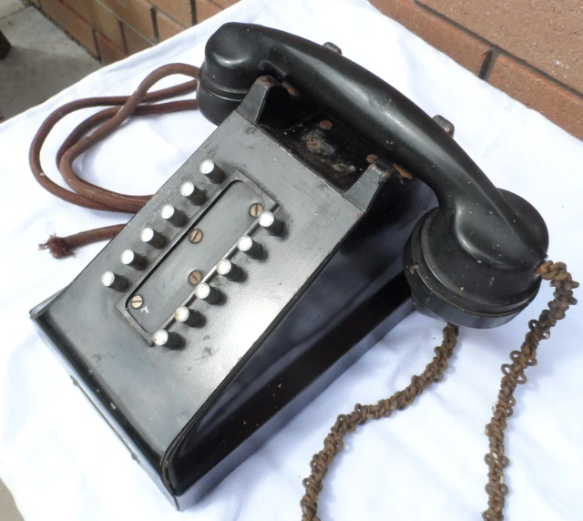 VINTAGE 1930'S OFFICE Telephone System.12 button Autophone Bl & Cr £21. ...