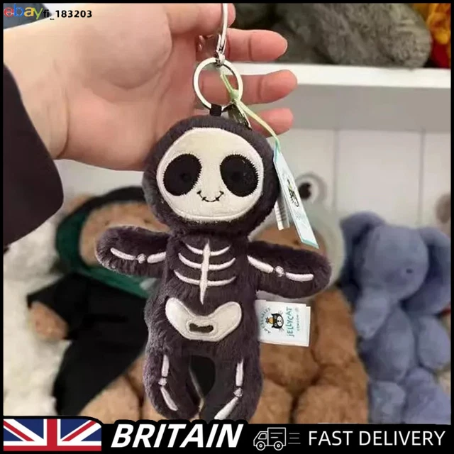 NEW JELLYCAT SKELETON BOB BAG CHARM with Dust Bag Halloween Spooky ...
