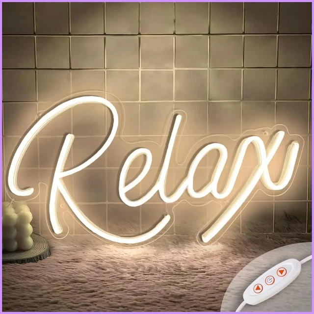 RELAX NEON SIGN LED Neon Sign Light for Wall Decor Letters USB Powered ...