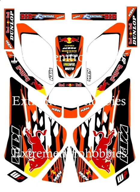 KTM DECALS FOR Arx, X-Rider, Bsd Racing, Reely Rc Mx Motorcycle ...