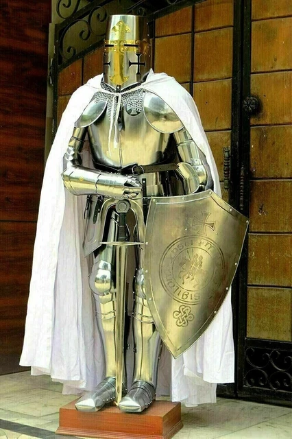 MÉDIÉVALE COSTUME WEARABLE Suit De Armor Crusader Combat Knight Complet ...