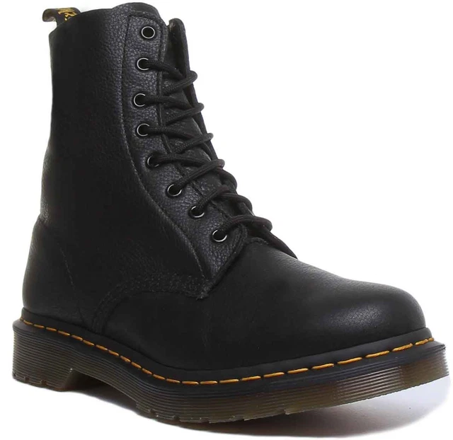 DR MARTENS PASCAL Virginia Womens 8 Eye Leather Boots In Black Size UK ...