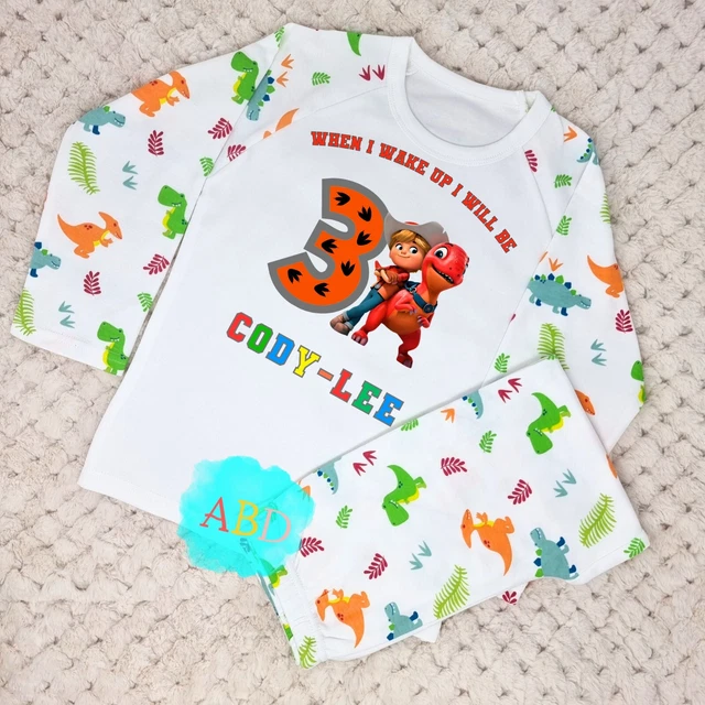 CUSTOM BIRTHDAY DINO-RANCH Birthday Pyjamas, available in sizes 6M-10 ...