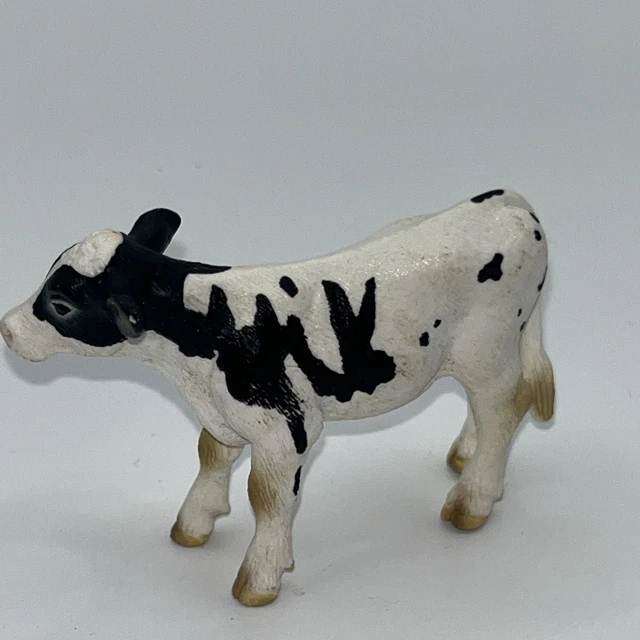 SCHLEICH DAIRY COW Calf Figure Black and White D-73527 Am Limes 69 £5. ...