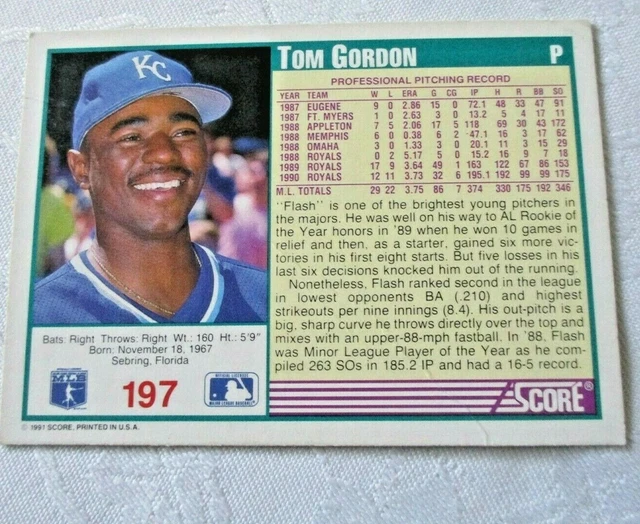 TOM GORDON, ROYALS #197 Score 91 Baseball Card £1.42 - PicClick UK