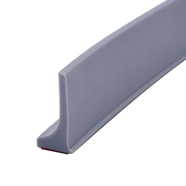 L-SHAPED WATER STOPPER Strip Self-Adhesive Shower Barrier Toilet Sinks ...