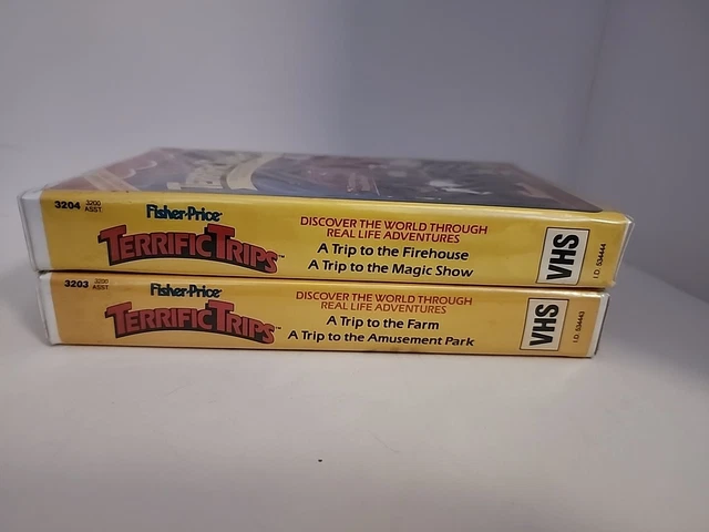 FISHER PRICE TERRIFIC Trips Clamshell VHS Lot Firehouse & Farm Tested ...