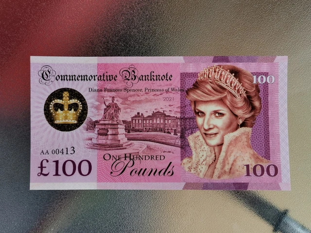 100 POUNDS ENGLAND Diana, Princess of Wales Gedenkbanknote 2021 GB EUR ...