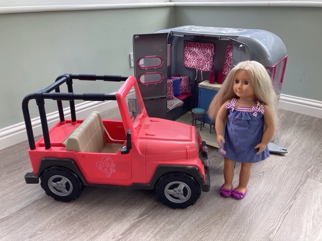 OUR GENERATION DOLL Camper Van, Jeep And Doll Playset £52.70 - PicClick UK