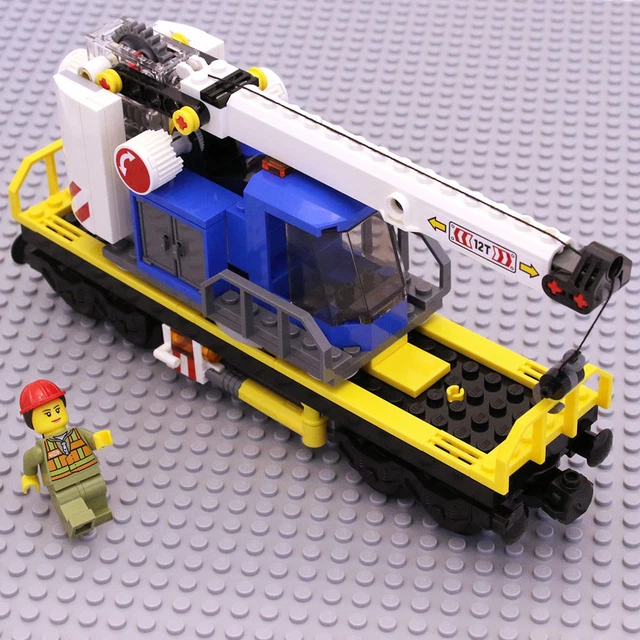 LEGO TRAIN CITY Cargo Freight Crane Wagon Trailer Railway from 60198 ...