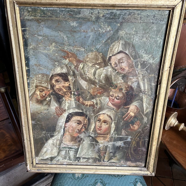 DIPINTO OLIO SU Tela Sacro Epoca 700 EUR 380,00 - PicClick IT