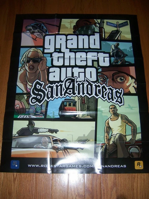 GRAND THEFT AUTO San Andreas Poster and Map Official Rockstar Poster ...