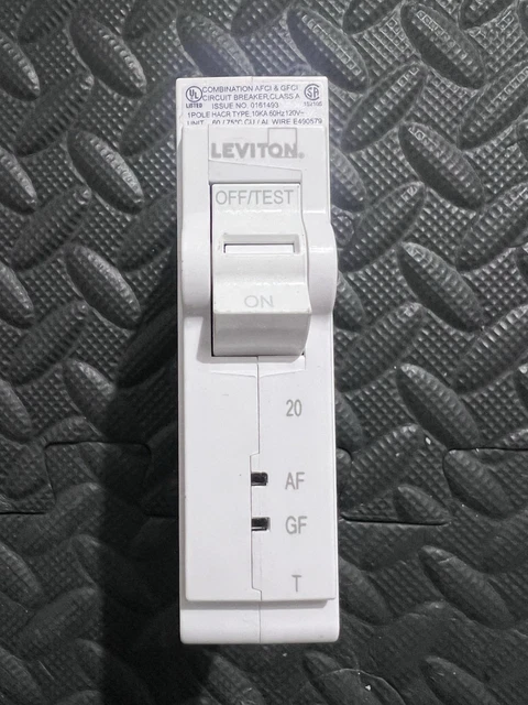 LEVITON LB120-DFT 20A 1-Pole Plug-On AFCI/GFCI Dual Function Breaker ...
