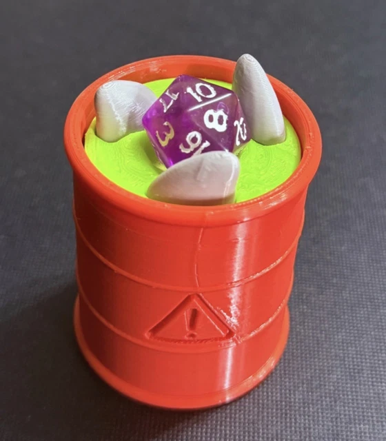SHARK INFESTED TOXIC Waste D20 3D Printed DnD Dice Guardian Holder ...