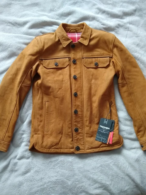 TRIUMPH MEN SHIRKET Scrambler Leather Jacket - size S £199.99 - PicClick UK