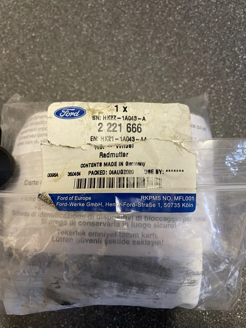 NEW & GENUINE Ford Transit Custom Locking Wheel Nut & Key Set 2012-2021 ...