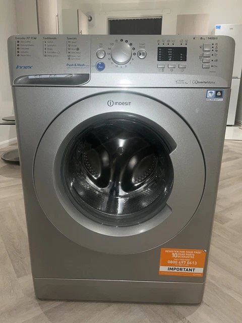 INDESIT BWA81483 UK 8Kg Washing Machine Silver 1400 RPM A+++ Rated £35. ...