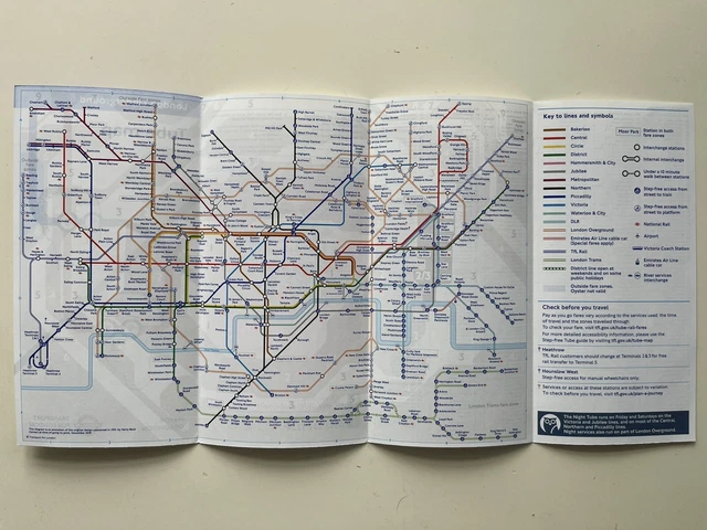 LONDON UNDERGROUND TUBE Map December 2019 Morden by Bedwyr Williams £1. ...