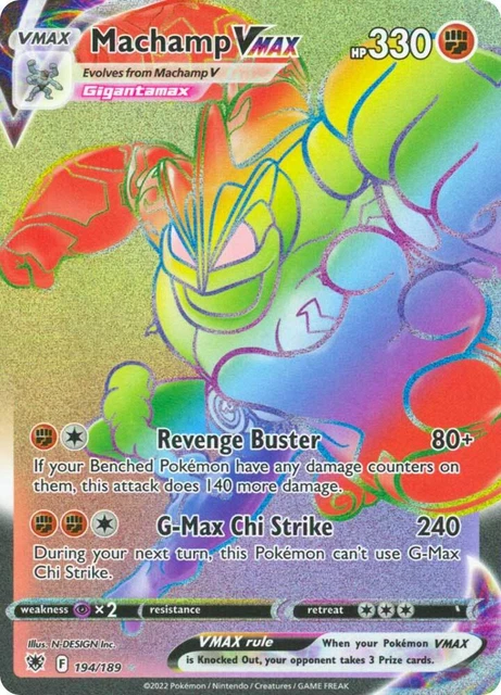 POKEMON SWORD AND Shield Astral Radiance 194/189 Machamp VMAX Rara ...